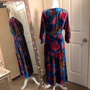 Anthropologie | Dresses | Farm Rio Velvet Wrap Dress Anthropologie ...